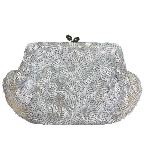 Walborg | Bags | Vintage Walborg Beaded Purse Small White Made In ...